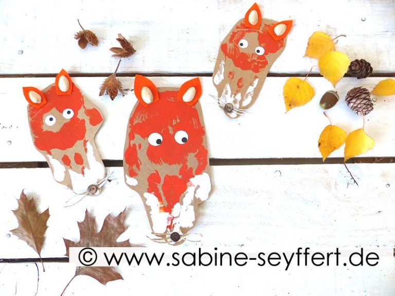 DIY Bastelidee für Kinder: Fuchs aus Handabdruck basteln & selbermachen ...